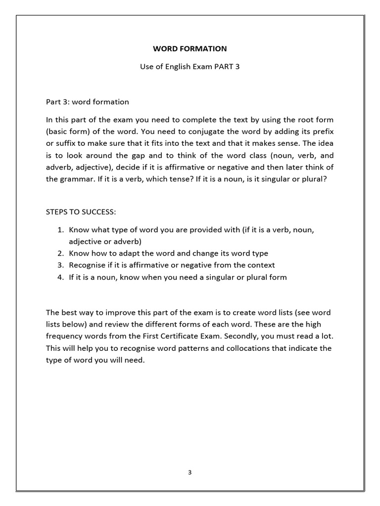 02 Word Formation Exercise | PDF | Word | Adjective