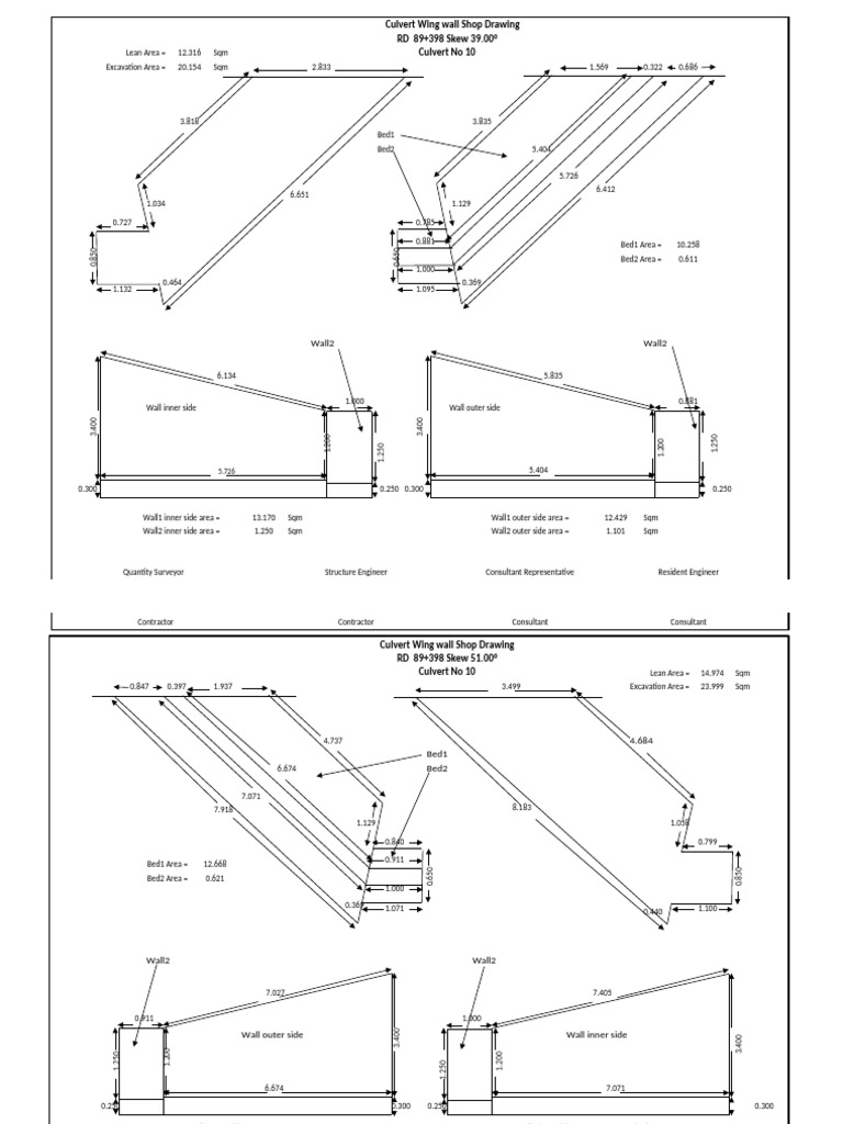 Wing Wall Different Angles | PDF | Civil Engineering