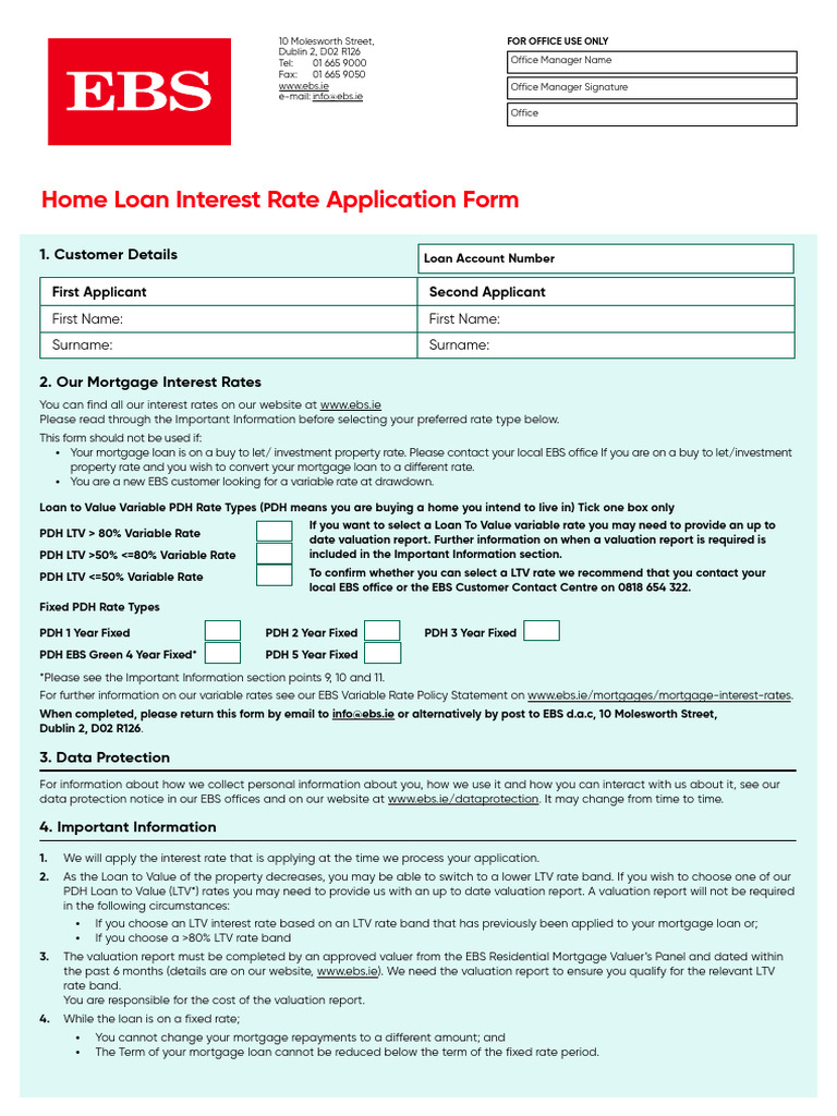 EBS Mortgage Application Form Guide | PDF | Mortgages | Loans