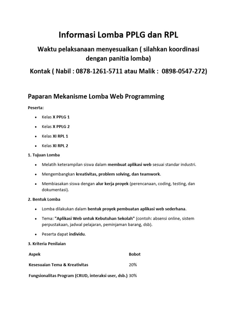Lomba Web Programming dan Cyber Security | PDF