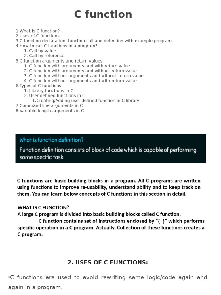 C Programming Pointer and Function | PDF | Pointer (Computer Programming) | Parameter (Computer ...