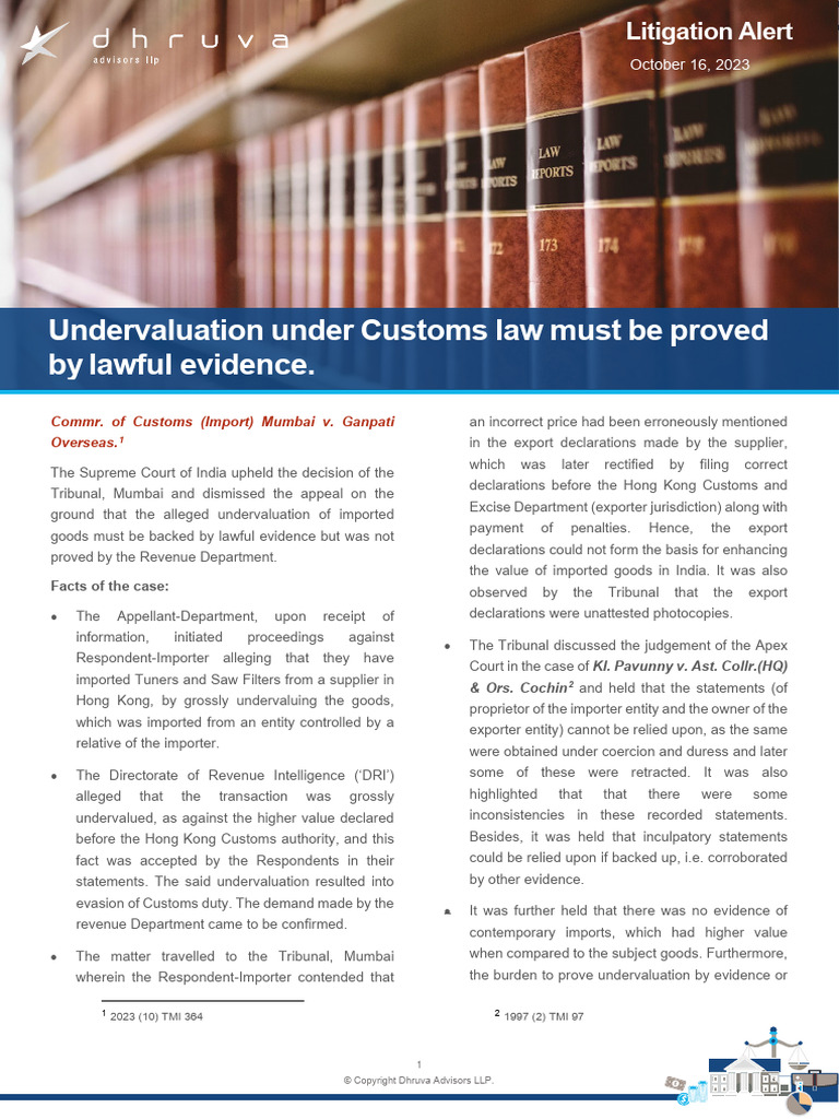 Supreme Court Ruling on Customs Undervaluation | PDF | Justice | Crime ...