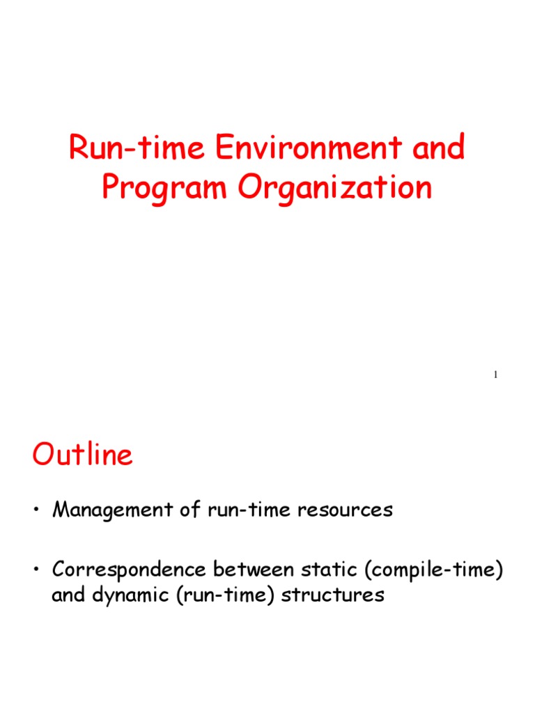 Run-Time Environment and Program Organization | PDF | Subroutine | String (Computer Science)