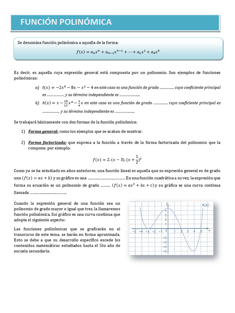 Funciones Polinomicas y Homograficas | PDF | Asíntota | Función (Matemáticas)