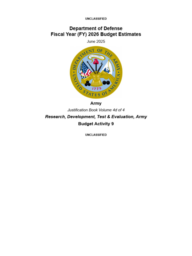 FY 2026 Army RDT&E Budget Estimates | PDF | Electronic Warfare ...