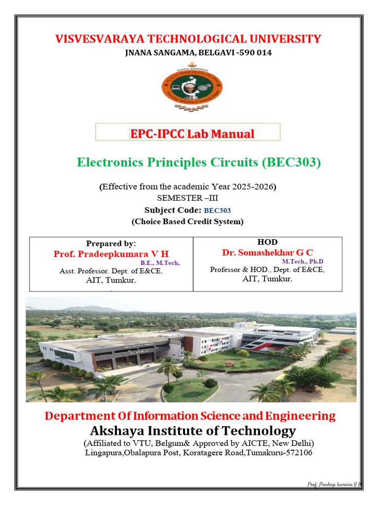 Electronics Principles Circuits Lab Manual | PDF | Field Effect ...