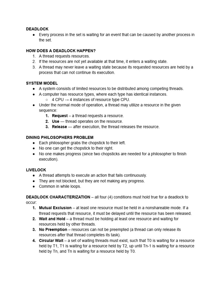 (OS) Process Coordination - Deadlock | PDF | Computing | Concurrency (Computer Science)
