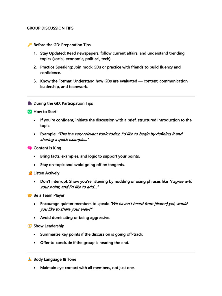 Effective Group Discussion Strategies | PDF