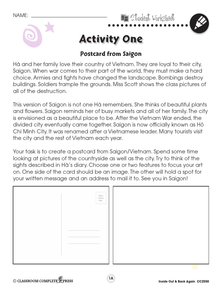 Activity One: Student Worksheet | PDF | Ho Chi Minh City | Poetry