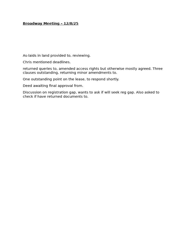 2508.12 Meeting Notes - 16385 | PDF
