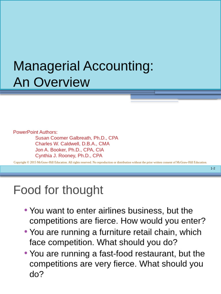 Managerial Accounting Overview Guide | PDF | Corporate Social ...