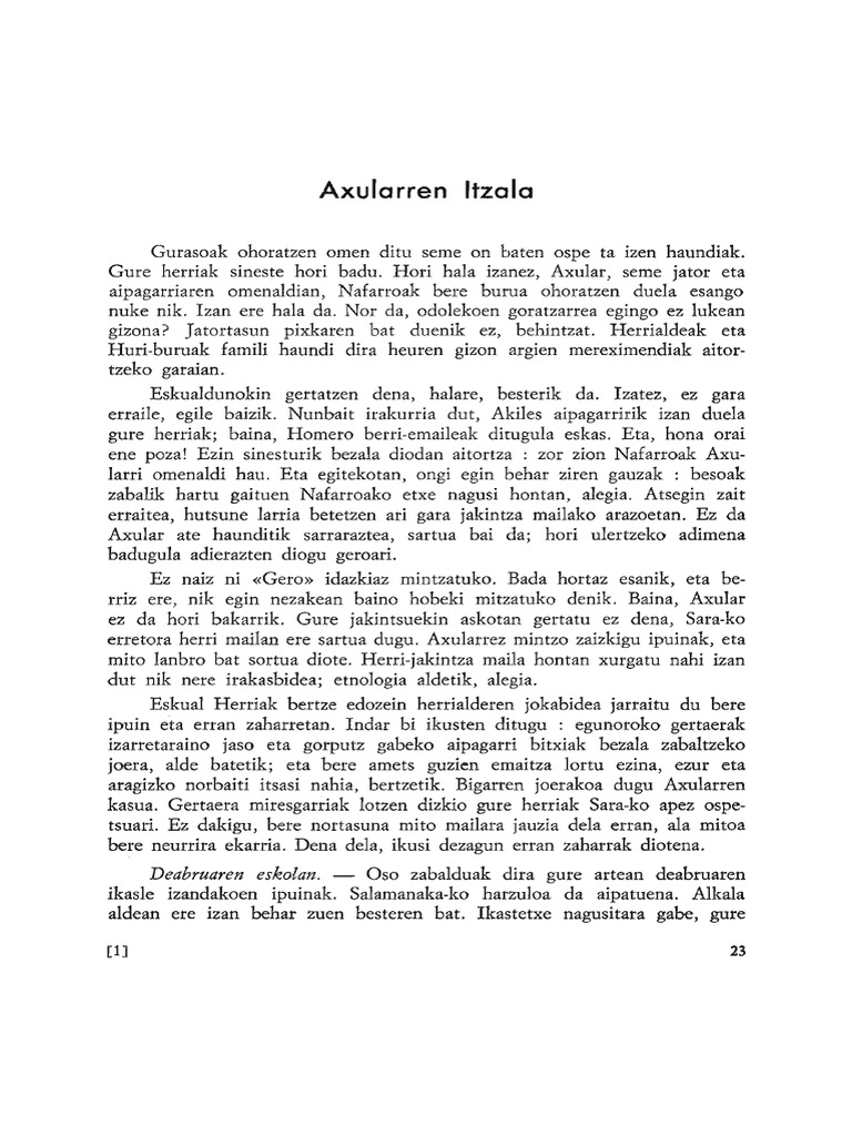 Axularren Itzala - Jose Maria Satrustegi | PDF