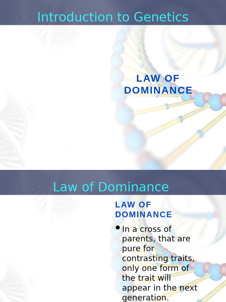 Lesson 4 - Mendels Law of Dominance | PDF