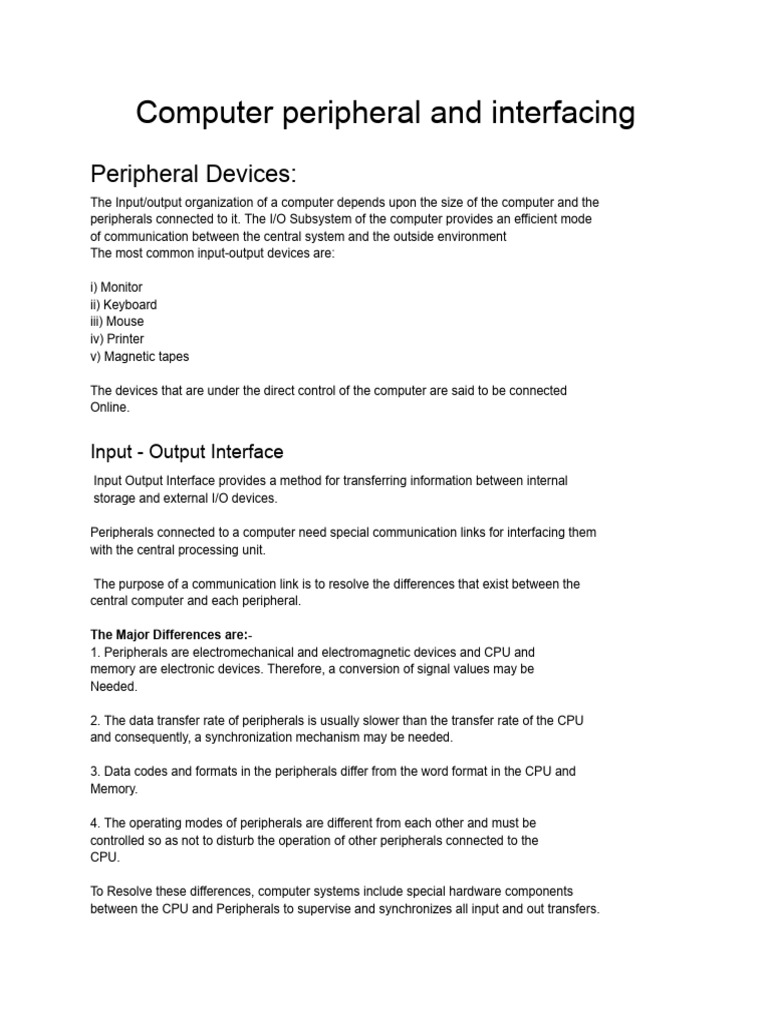 Puter Peripheral and Interfacing | PDF | Input/Output | Analog To Digital Converter