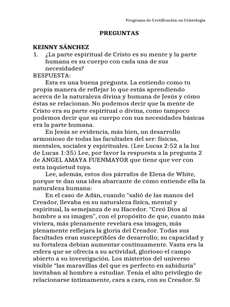 Preguntas - Capítulo Iv - B | PDF | Cristología | Pecado