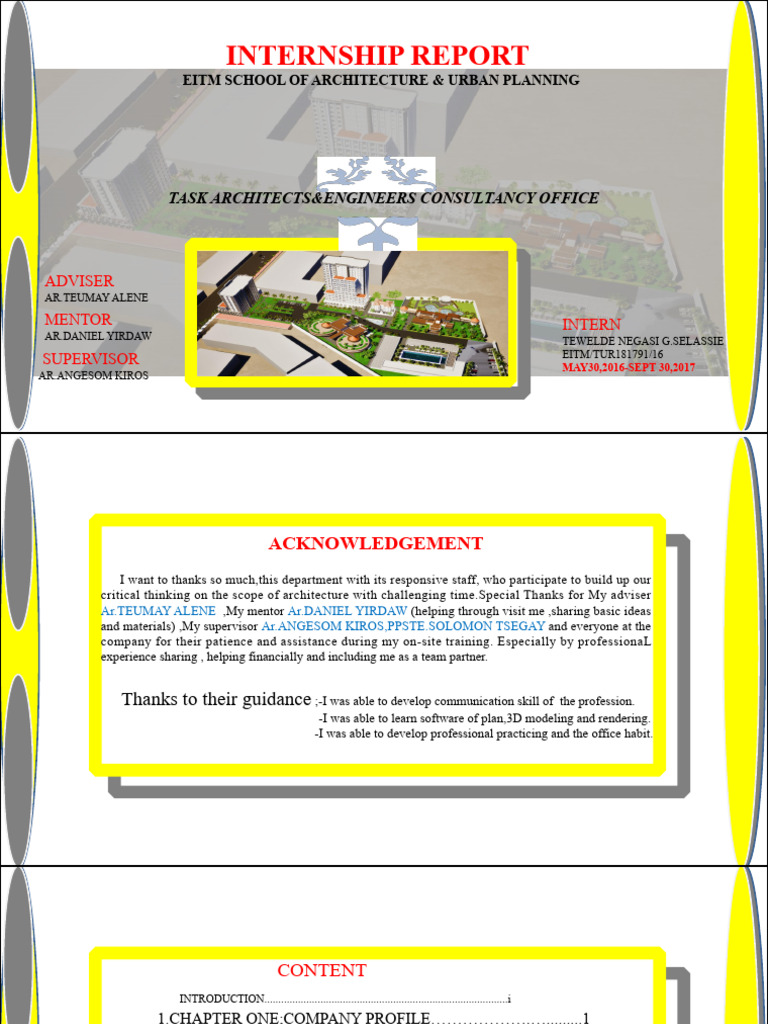 Internship Report: Task Architects & Engineers | PDF