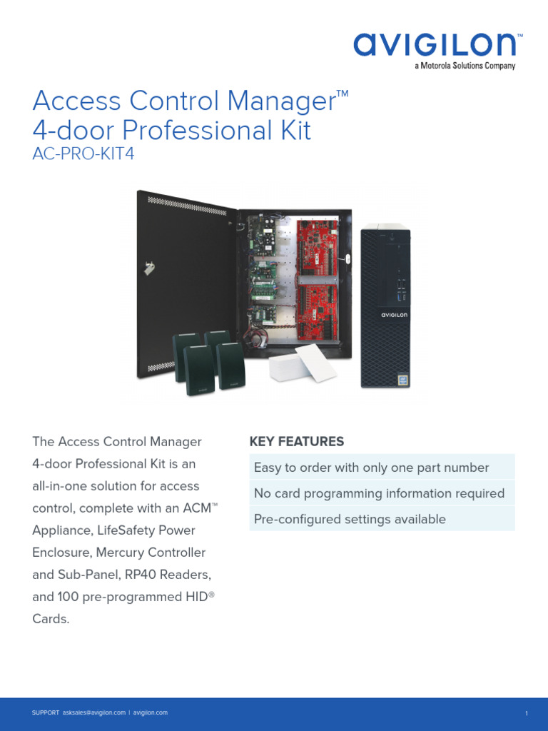 Avigilon Acm Ac Pro Kit4 Datasheet en v2 | PDF | Power Supply | Trademark