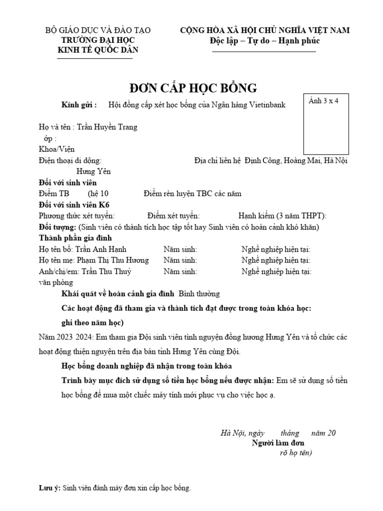 Bản sao MẪU ĐƠN HB VIETINBANK 2024 2 | PDF