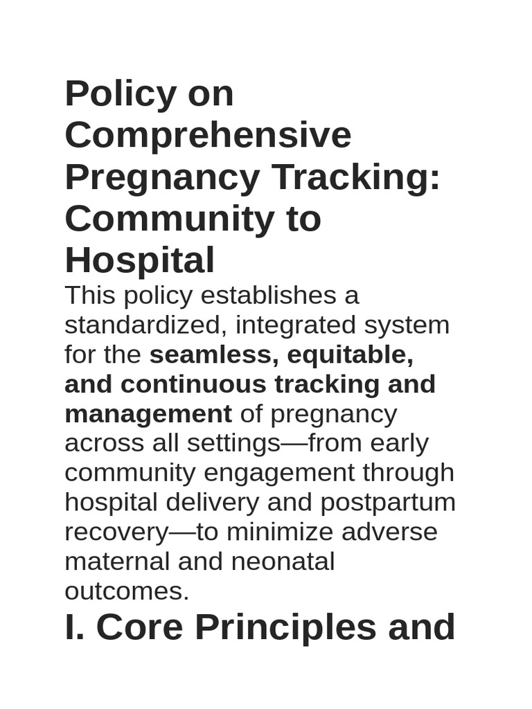 Comprehensive Pregnancy Tracking Policy | PDF | Pregnancy | Maternal Death