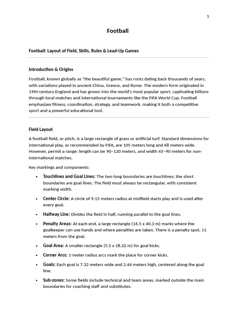 Football: Field, Skills, Rules & Tactics | PDF | Association Football ...