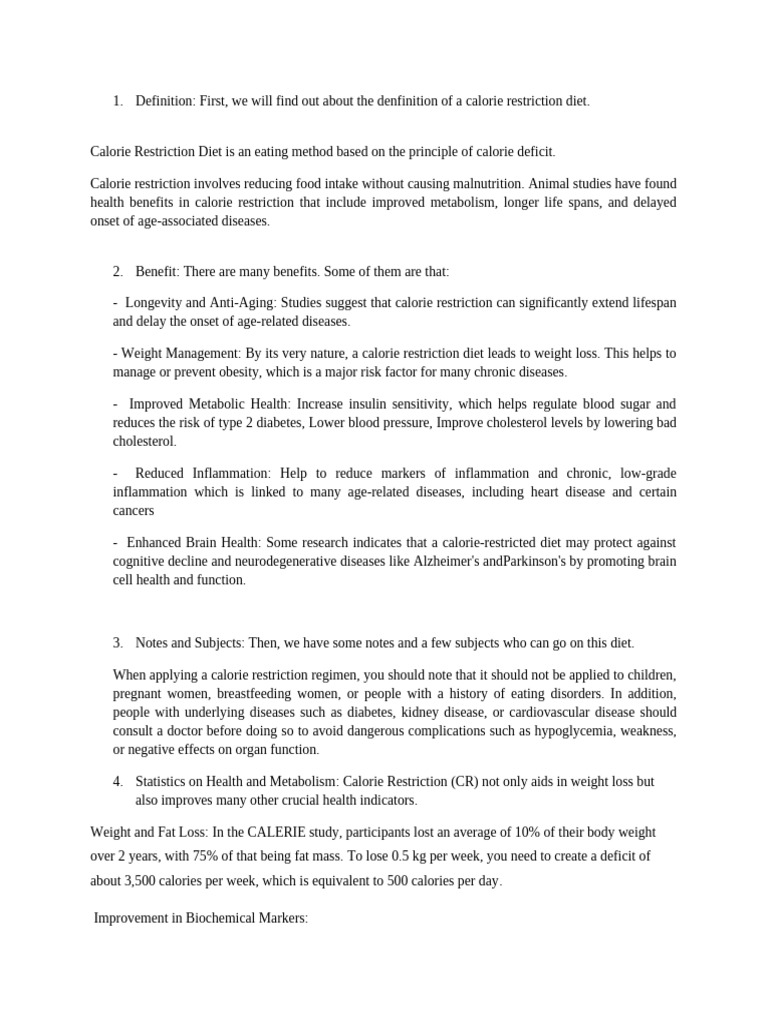 Diet Calorie | PDF | Calorie Restriction | Dieting