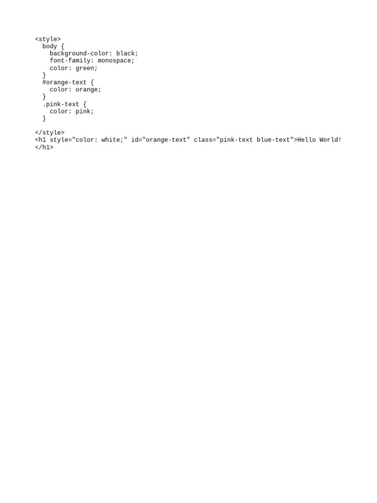 Override Class Declarations With Inline Styles | PDF