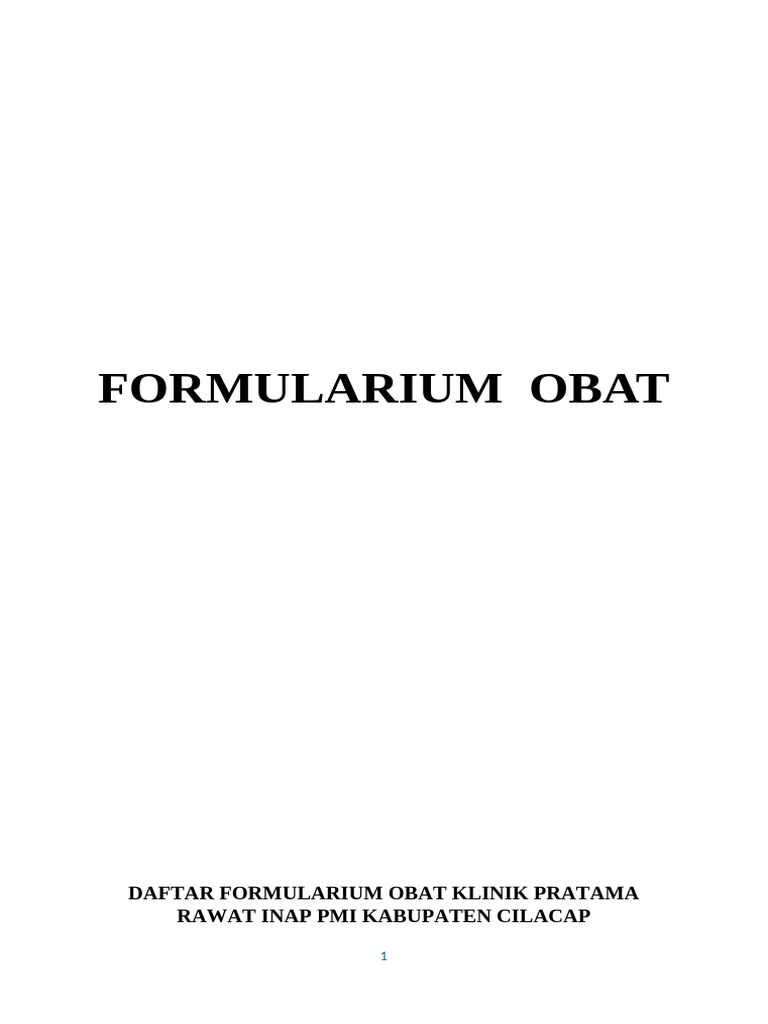 Formularium Obat Klinik Pratama Cilacap | PDF