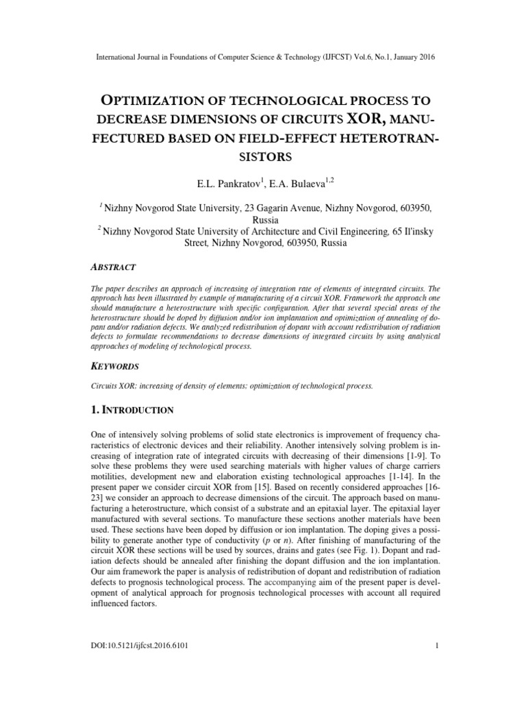 Optimization of Technological Process To Decrease Dimensions of ...