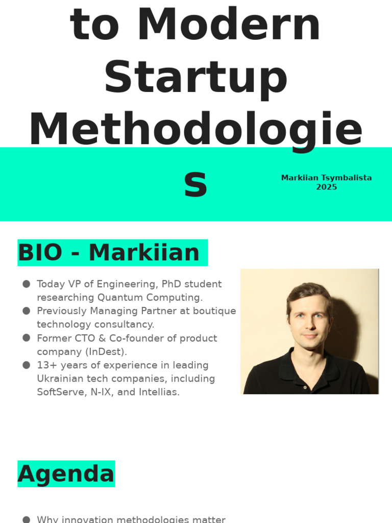 Introduction To Modern Startup Methodologies | PDF | Lean Startup ...