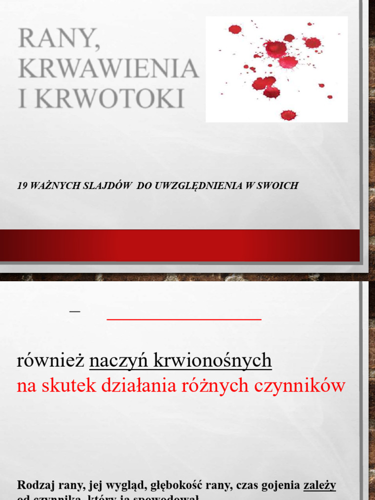 Rany, Krwawienia I Krwotoki | PDF
