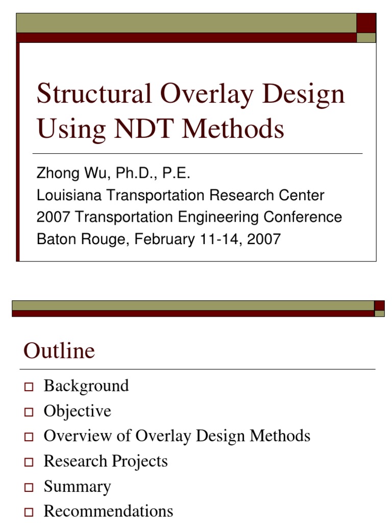 Structural Overlay Design Using NDT Methods | PDF | Road Surface ...
