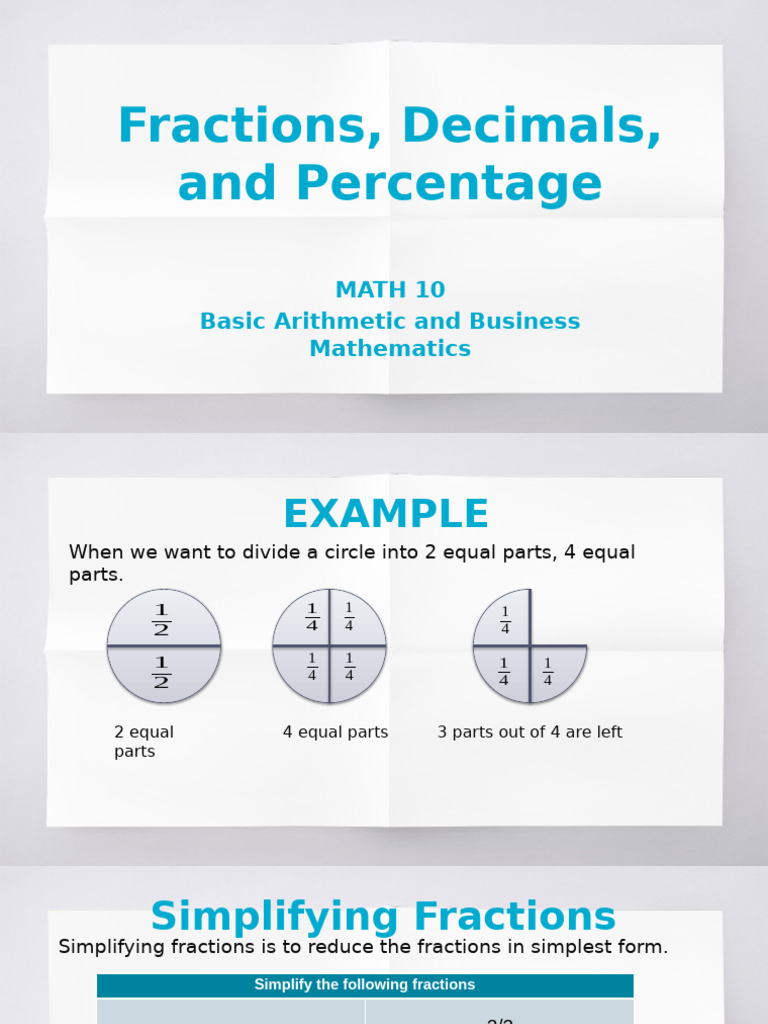 Topic 2 Fractions Decimals and Percentages | PDF | Percentage | Decimal