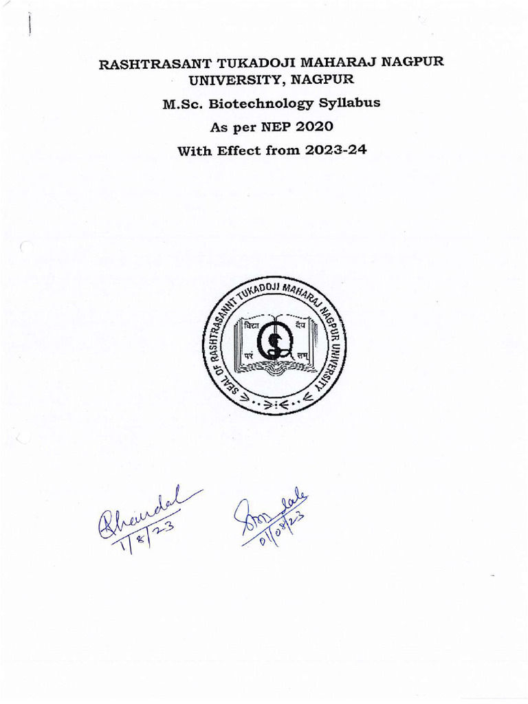 m.sc Biotechnology Nep Syllabus-nep | PDF
