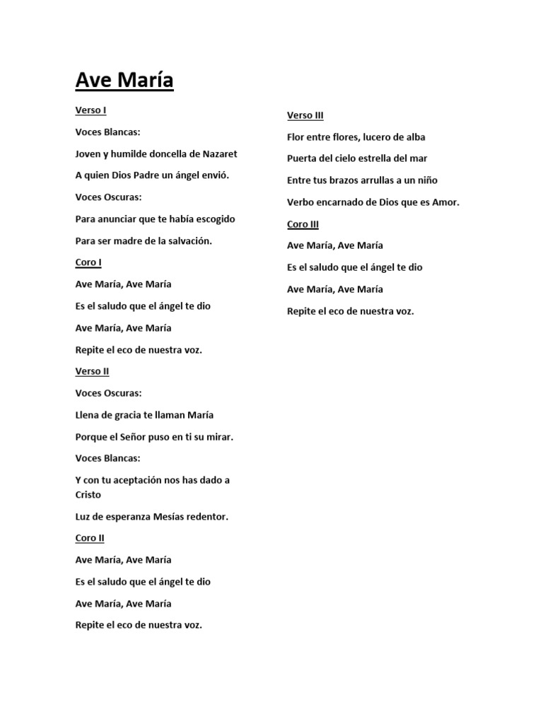 Ave María: Himno de Devoción Mariana | PDF