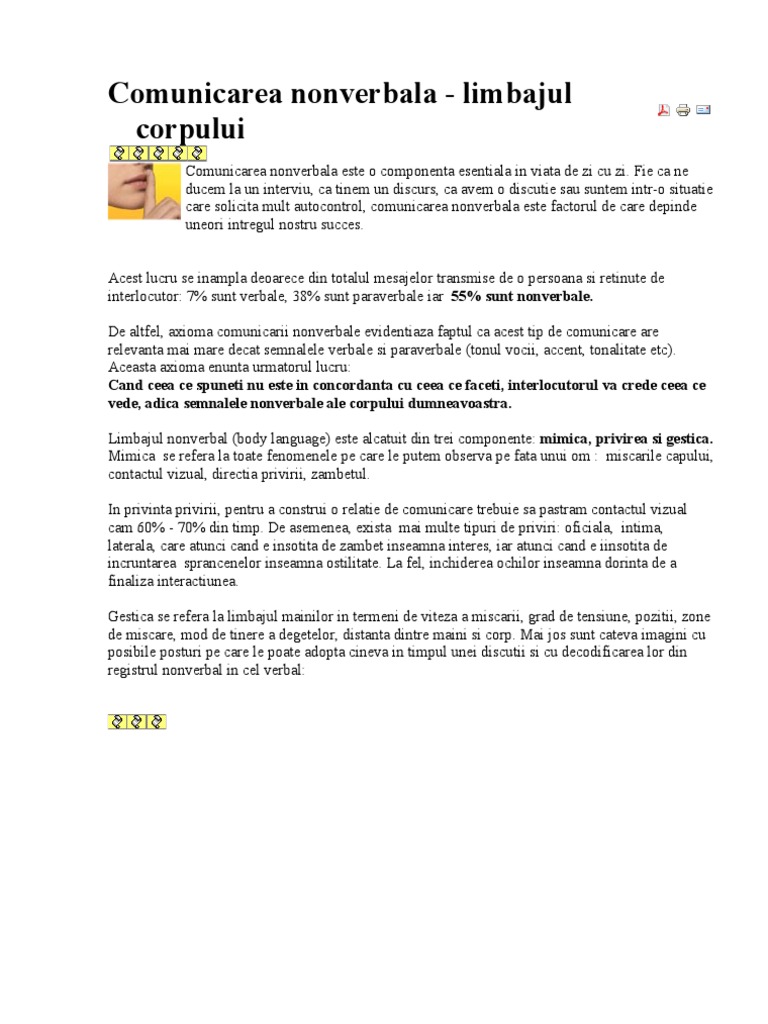 Comunicarea Nonverbala | PDF