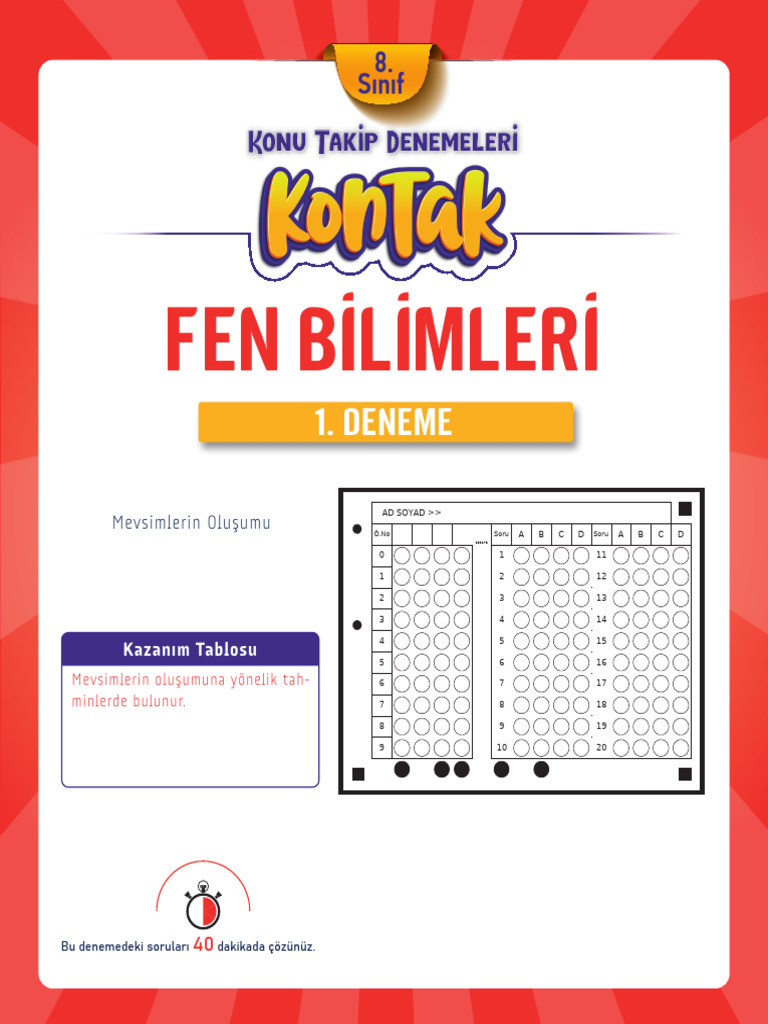 Paraf LGS Kontak Fen Bilimleri Denemeleri | PDF
