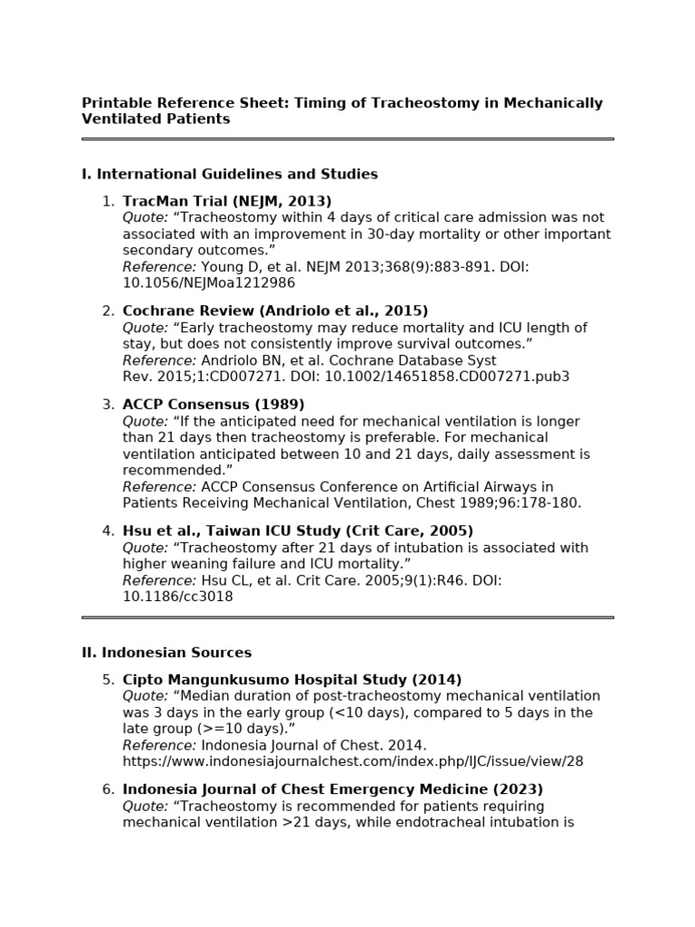 Tracheostomy Timing for Ventilated Patients | PDF | Intensive Care Unit ...