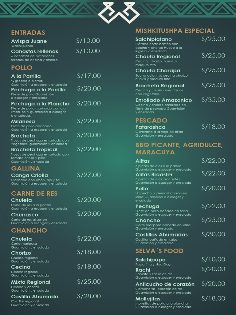 Carta Jean Food | PDF | ensalada | filete