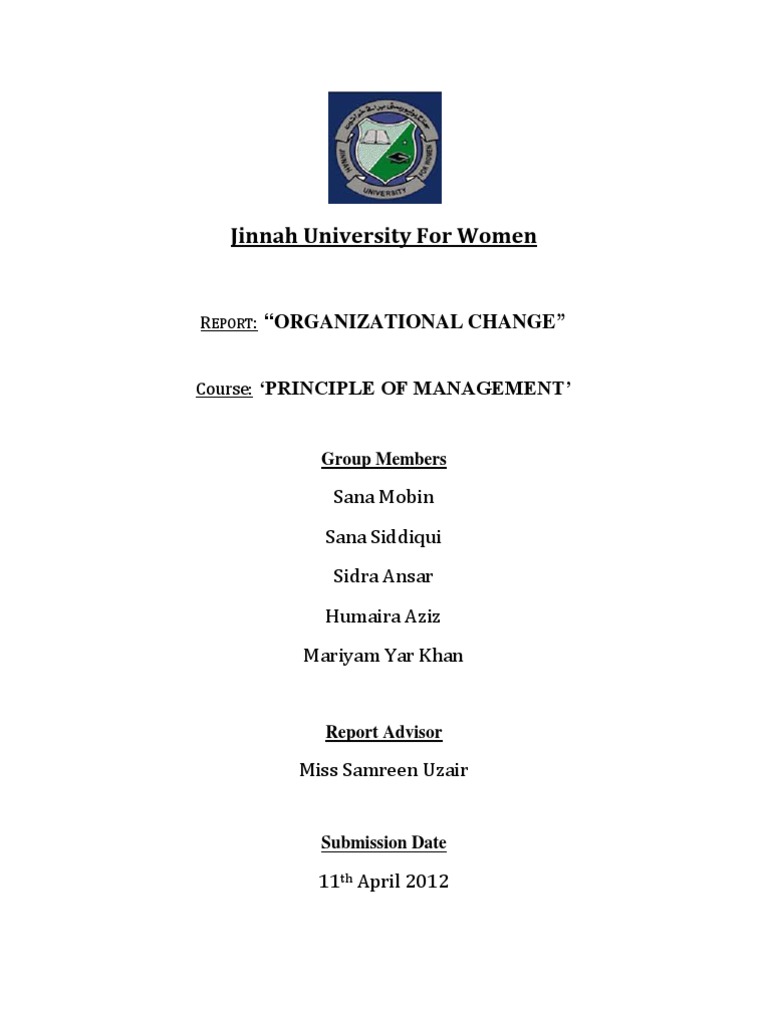 Jinnah University Organizational Change Report | PDF