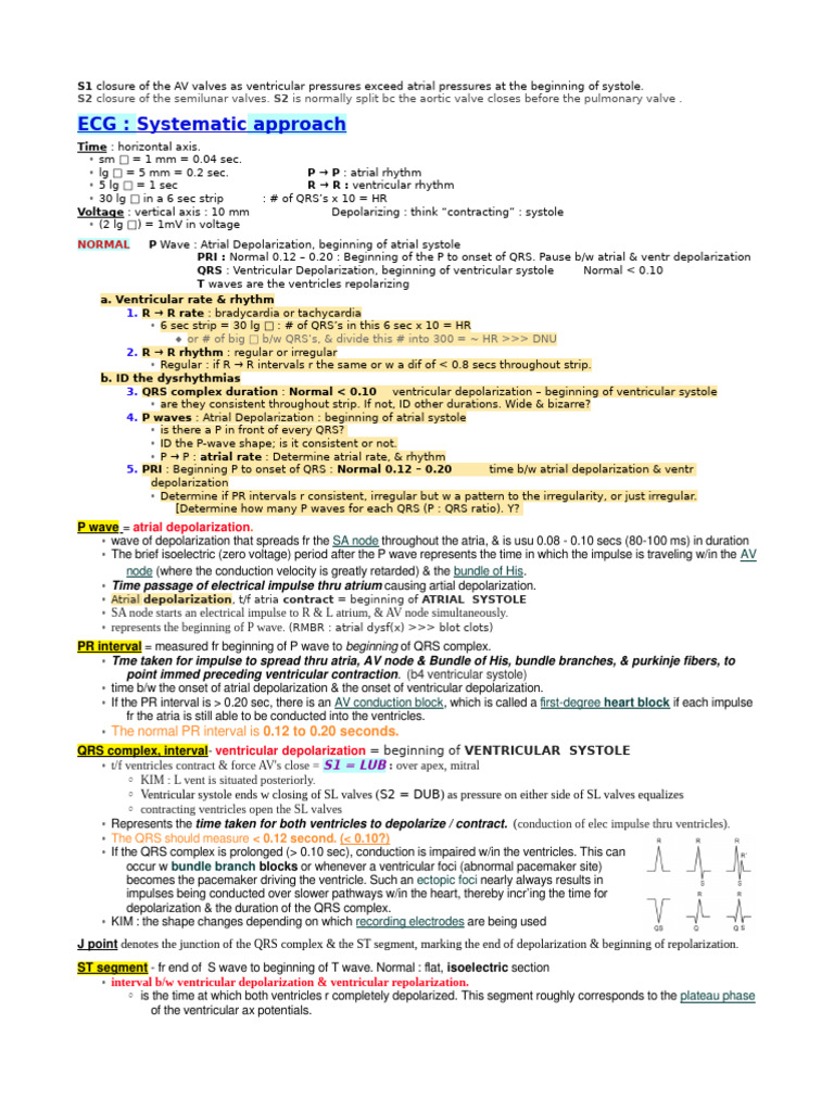 Understanding Heart Sounds and ECG Analysis | PDF | Shock (Circulatory ...