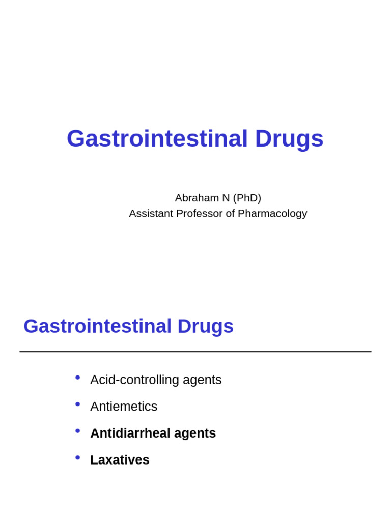 7 Gastrointestinal Drugs | PDF | Vomiting | Drugs