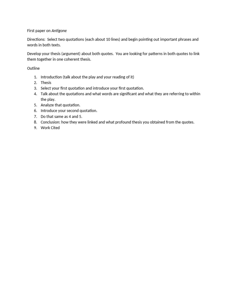 First Essay On Antigone | PDF