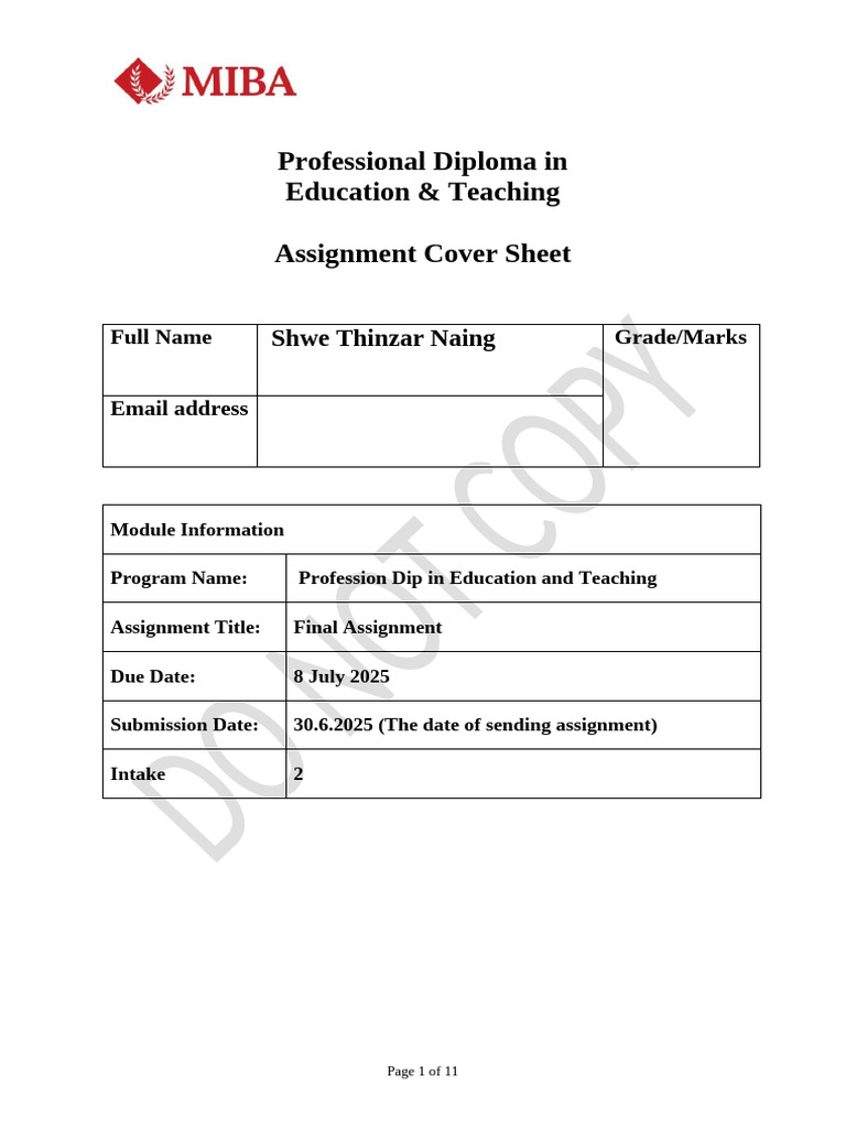 Dip in EDU Final Assignment Question & Sample Answer June 2025 | PDF | Learning | Motivational