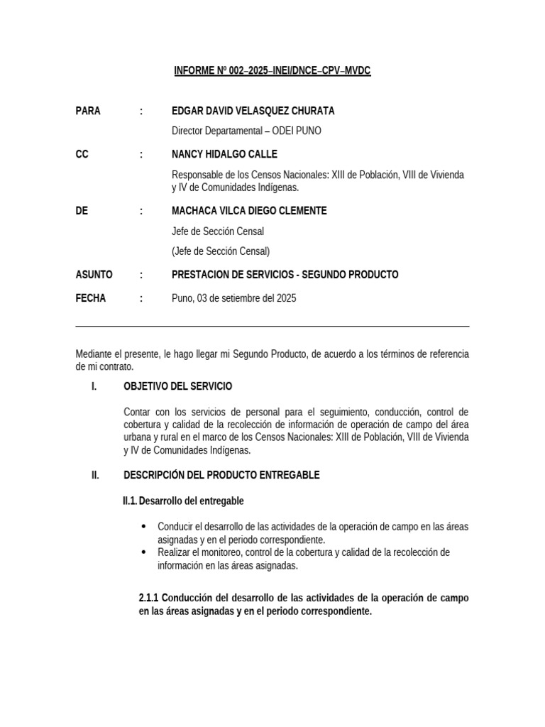 San Roman 2 - Machaca Vilca Diego Clemente - Segundo Producto | PDF