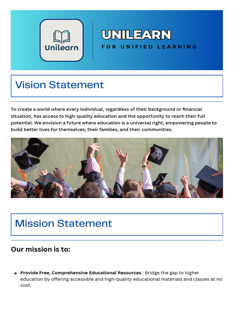 Unilearn Vision Statement | PDF