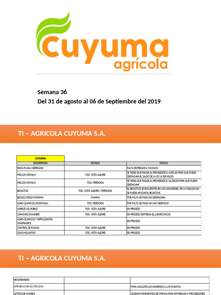Status Ti Sem 36-02-06 Set 19 | PDF | Agricultura