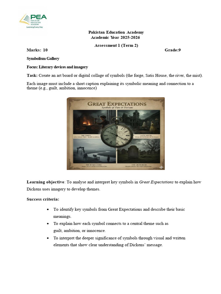 Great Expectations Symbolism Project | PDF | Great Expectations | Symbols