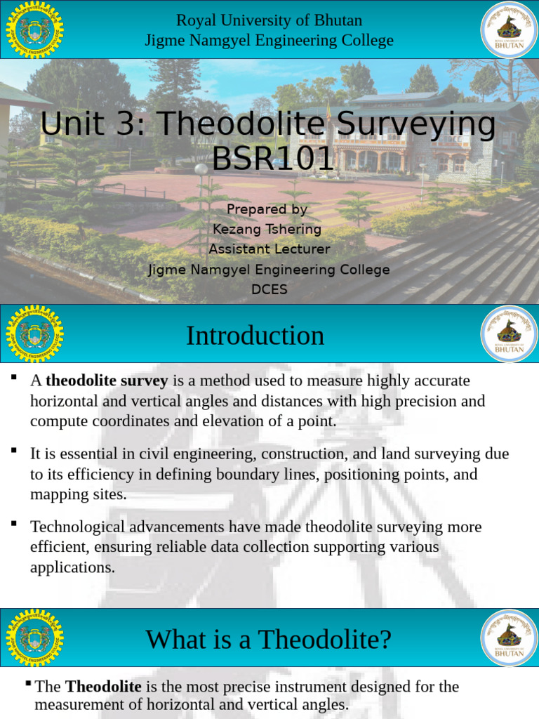 Unit - 3 Theodolite Surveying Using The Theodolite | PDF | Surveying ...