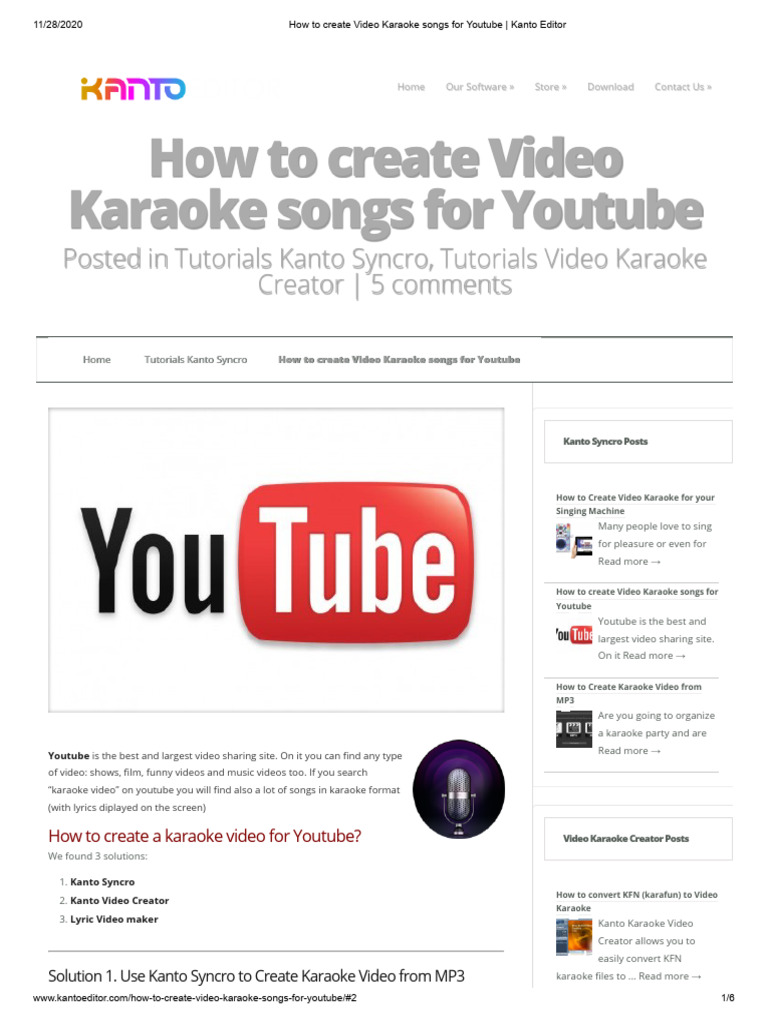 How To Create Video Karaoke Songs For Youtube - Kanto Editor | PDF ...