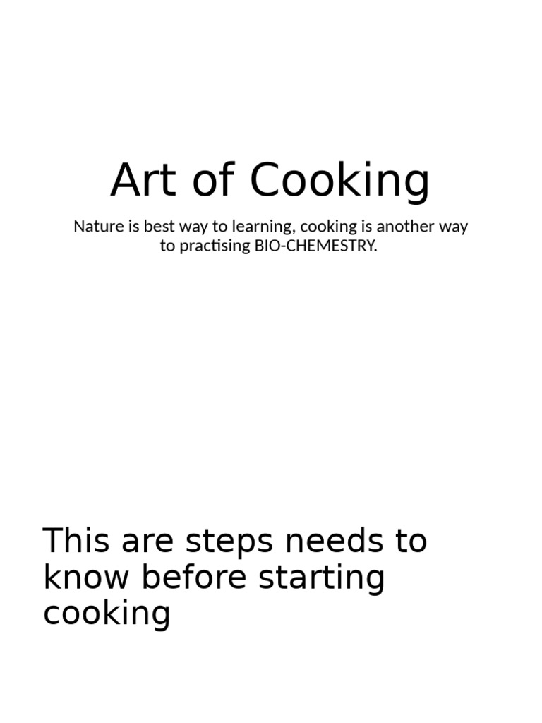 Art of Cooking | PDF